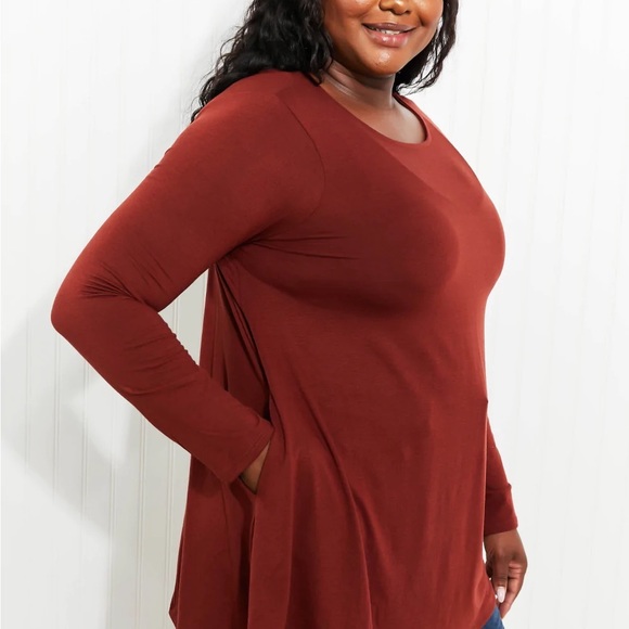 Zenana Outfitters | Tops | Zenana My Good Side Full Size Flared Tunic ...